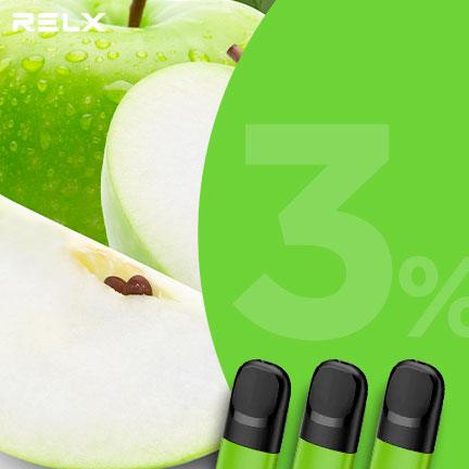 Relx 4/5th generation pods (three pods) Crisp Green Apple (common to n ...