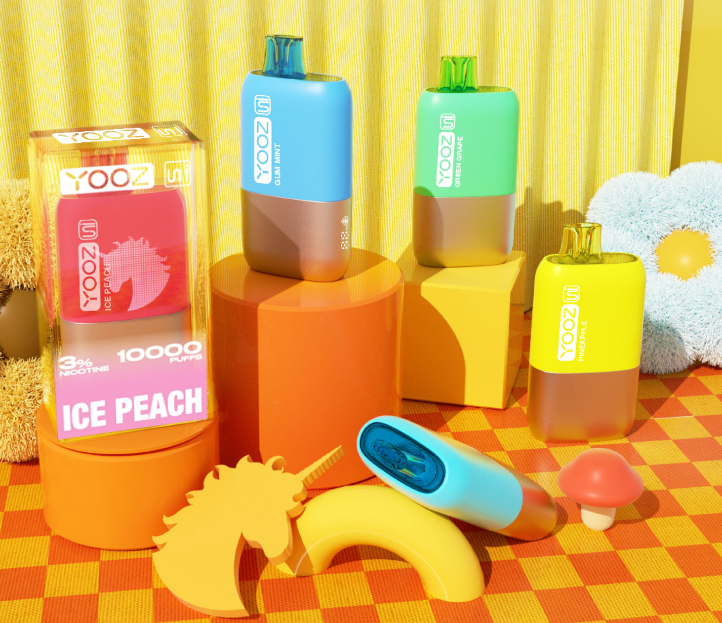 正品柚子 YOOZ UNI独角兽液晶显示屏10000口一次性电子烟-多口味可选 – 悦刻全球直邮